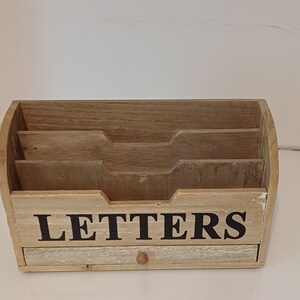 Shabby Chic Wooden Letter Rack With Draw - Etsy