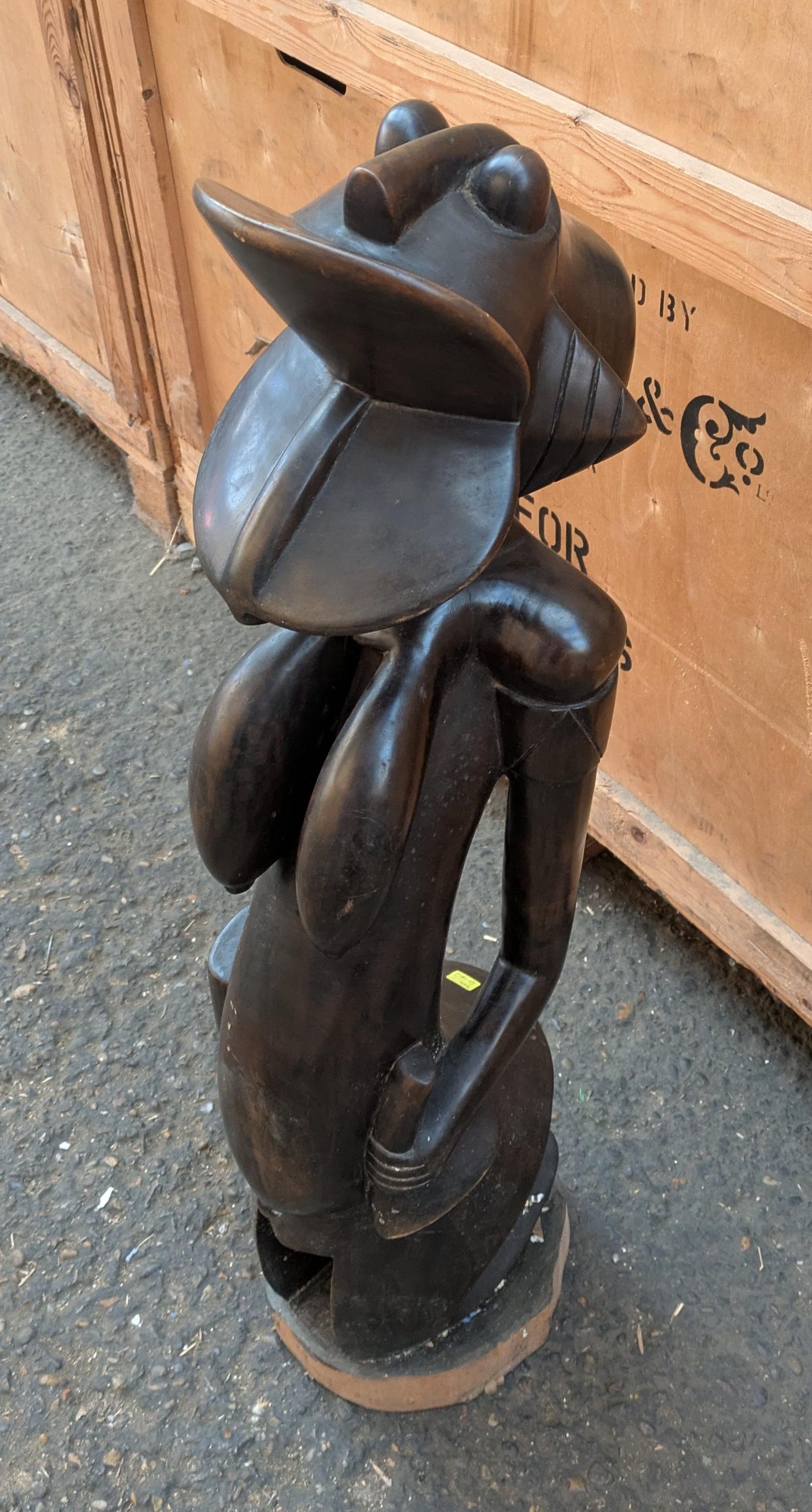 Estatua de fertilidad vintage tallada a mano en ébano Makonde de 1,3 ...