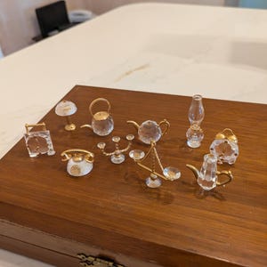 Vintage Dolls House/ Princess Glass/crystal Miniature House Hold Items ...