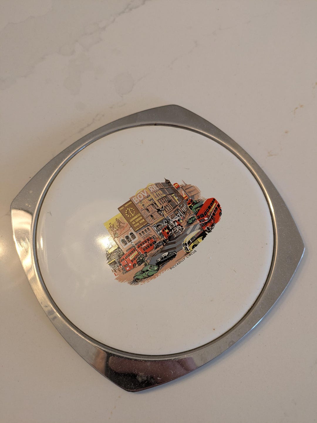 Vintage Hot Plate/trivet Ceramic/stainless Steel by Cavalier of England ...