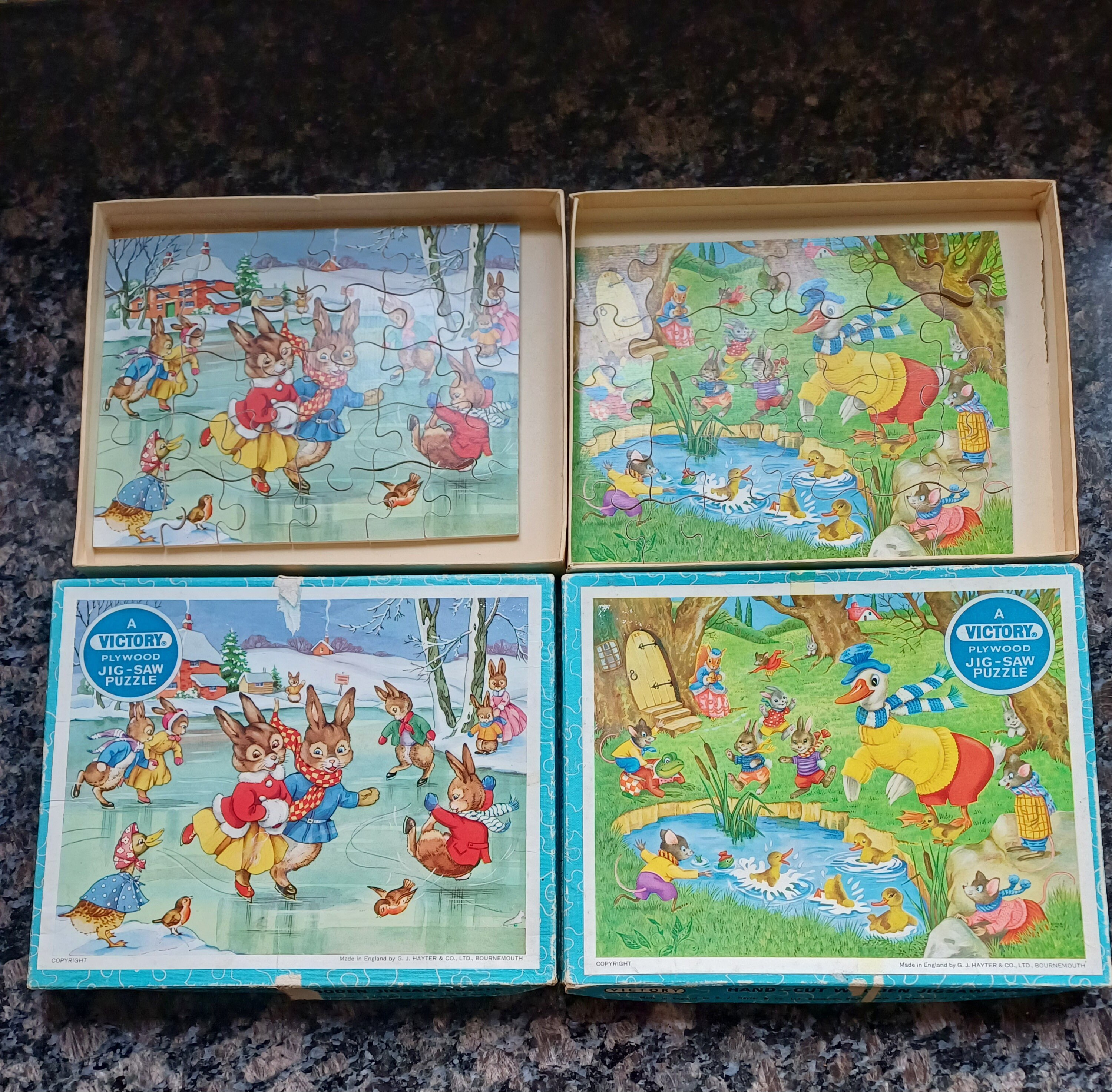 Pair on Vintage victory Wooden Hand Cut Jig Saw Puzzles From the 1970's ...