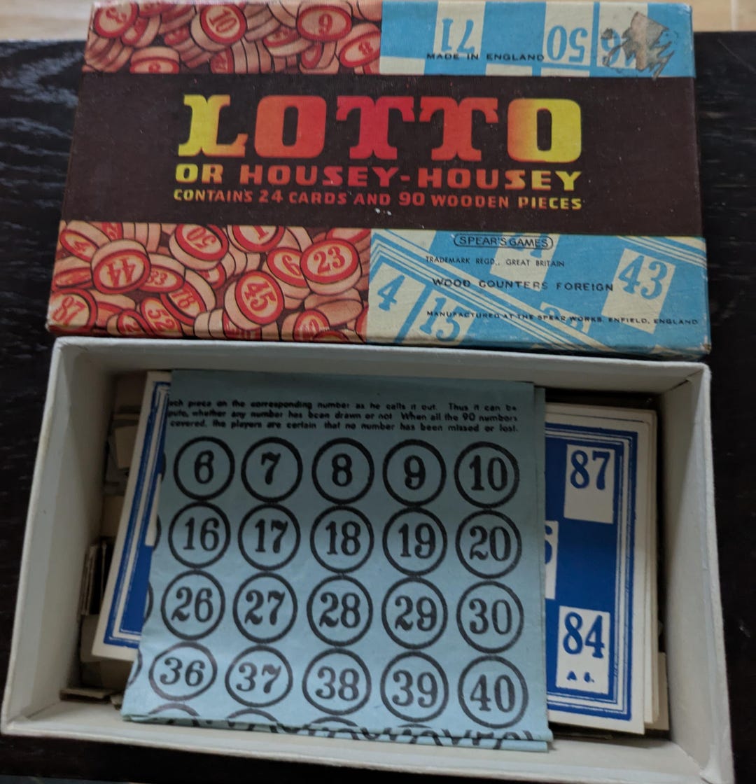 Vintage Lotto or Housey Housey by Spears Games Circa 1950s Complete ...
