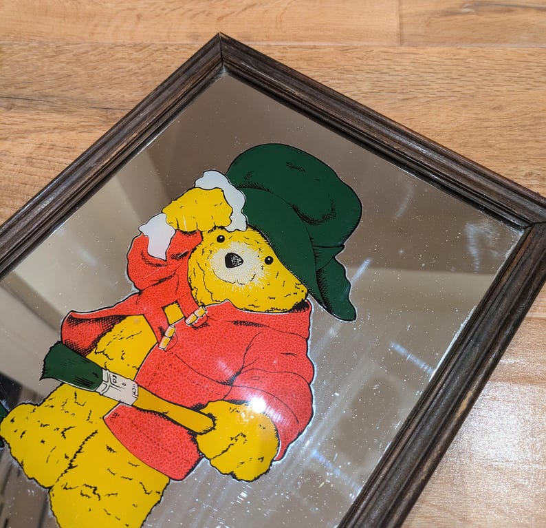 Vintage 'paddington" Themed Mirror in Wooden Frame From the 1970s - Etsy