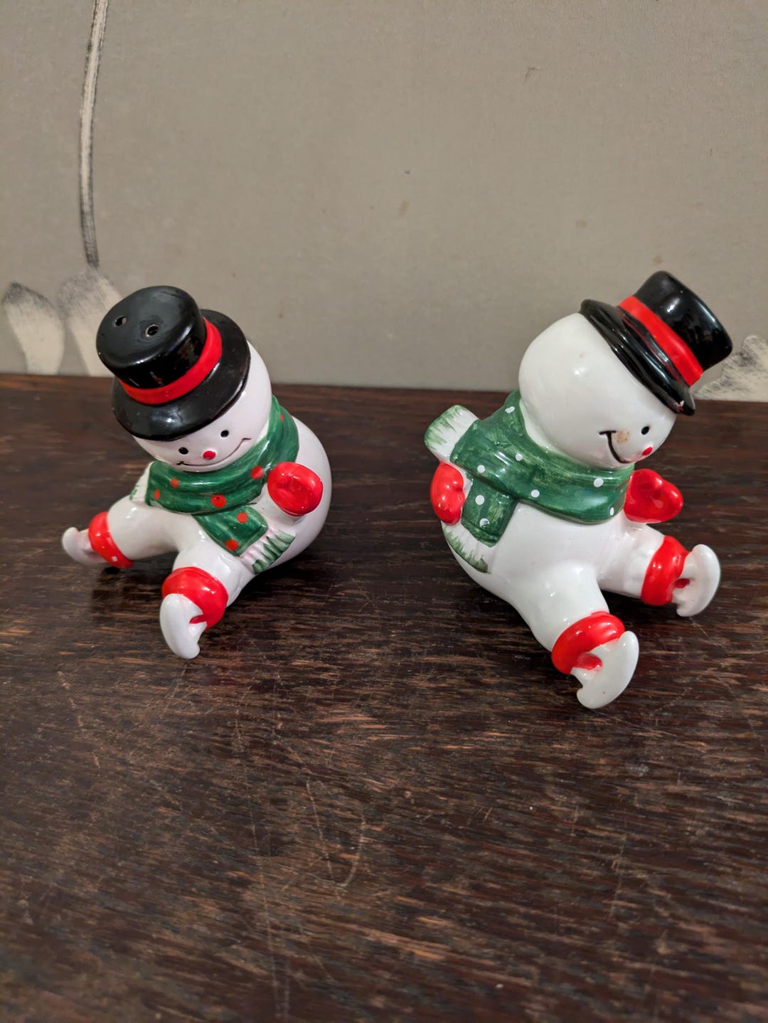 Vintage Tumbling Snow Men Salt and Pepper Condiment Shakers - Etsy
