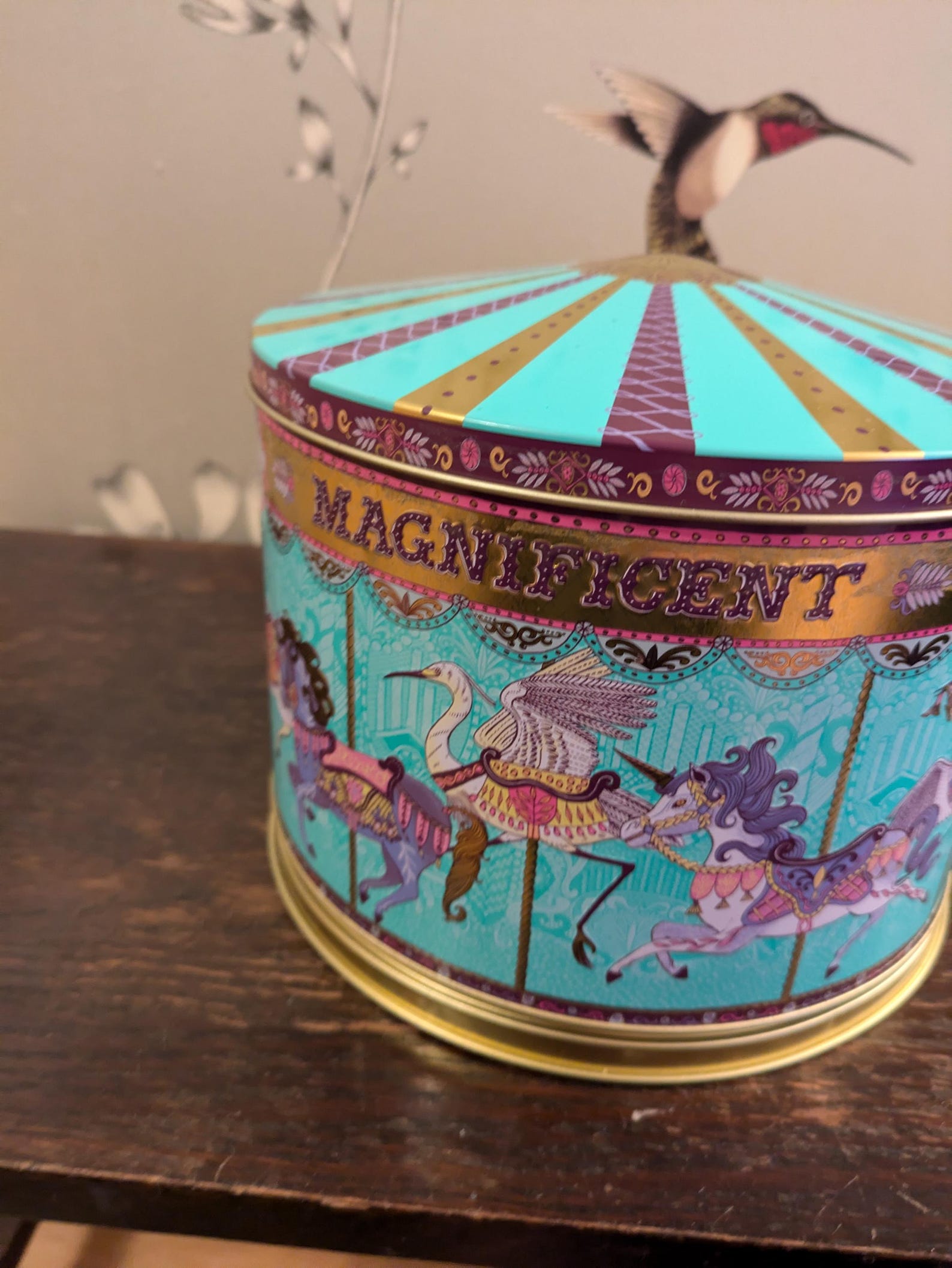 Fortnum & Mason Empty Revolving Decorative Biscuit Tin Carousel Fair ...