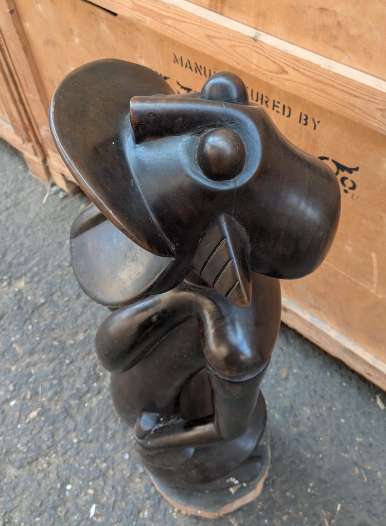 Estatua de fertilidad vintage tallada a mano en ébano Makonde de 1,3 ...