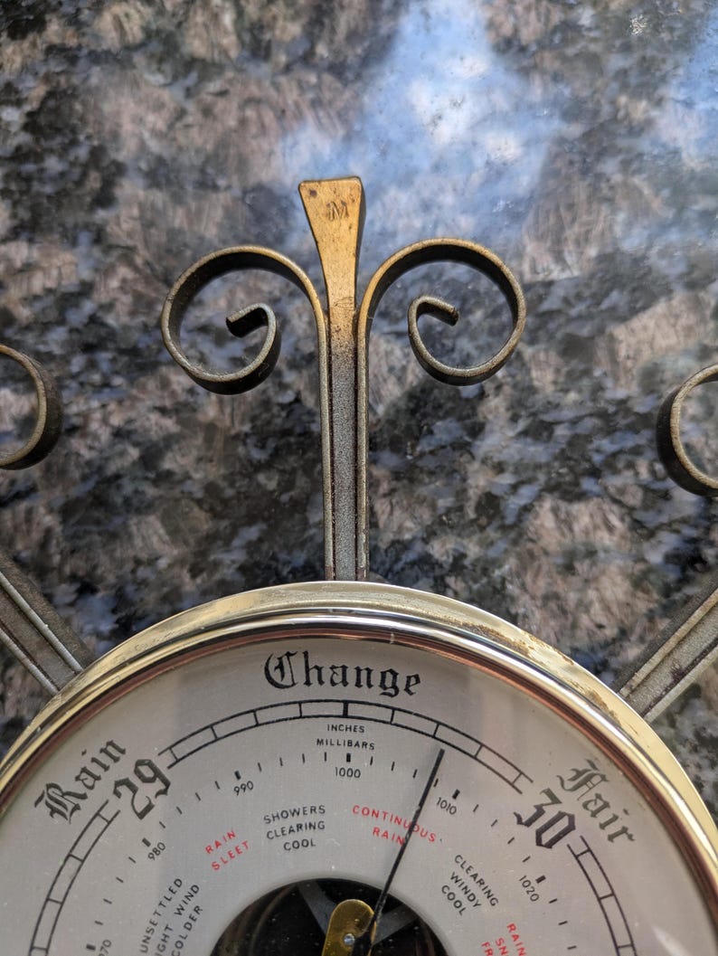 Vintage Circular Barometer Starburst by Shortland of England 9 ...