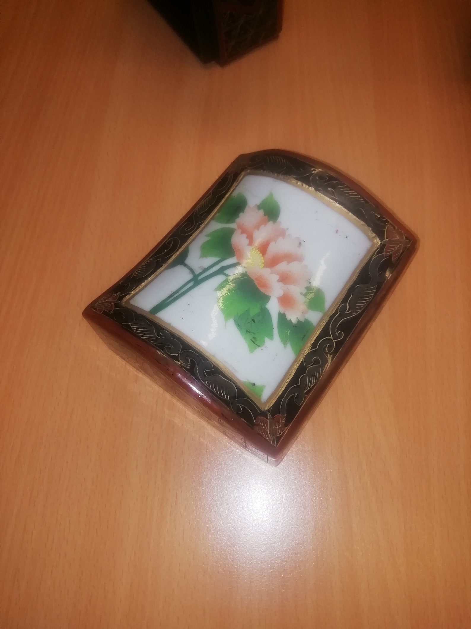 Vintage Mid Century Decorative Chinese Stacking Handled Lunch Box Wood ...