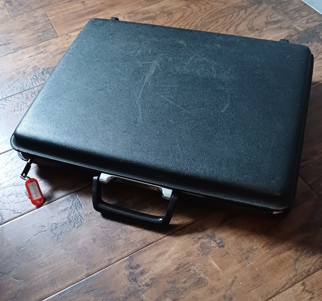 Vintage 1980s Samsonite Black Hard Shell Briefcase Made in Belgium With ...