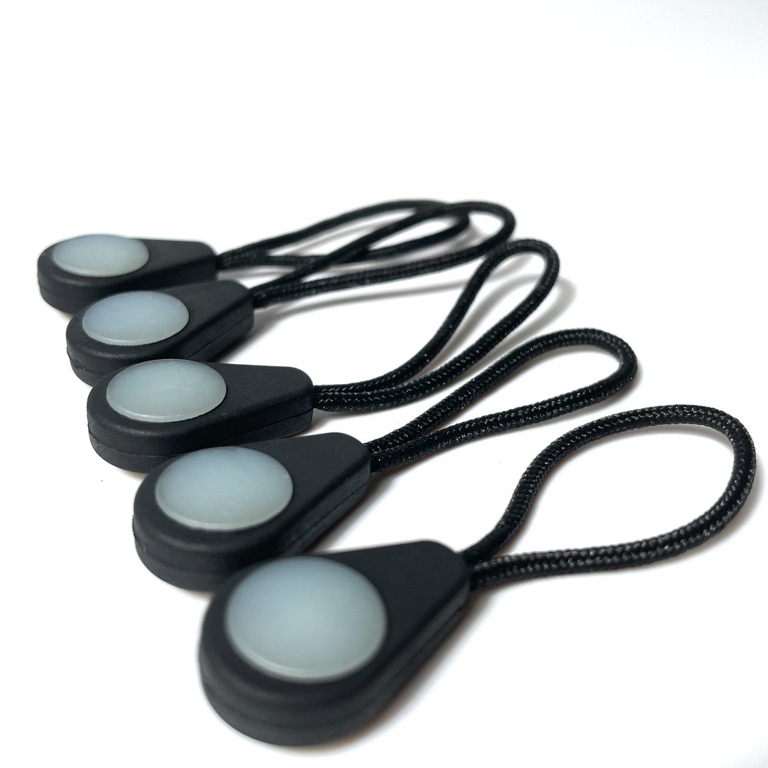5x Glow in the Dark Zipper Pulls Cord Jacket Bag Coat Tent Pulls Super ...
