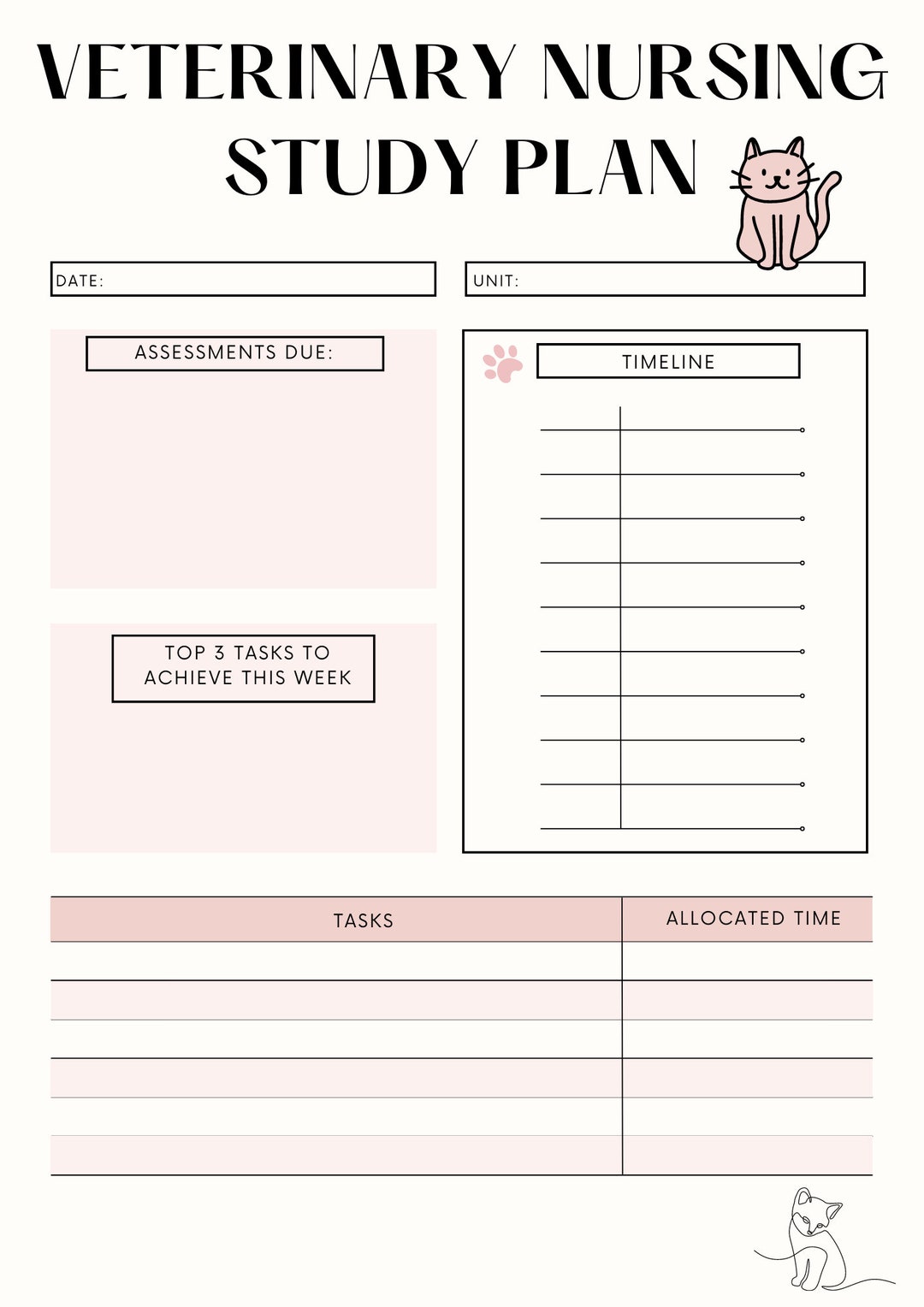 Veterinary Nursing Study Planner - Etsy