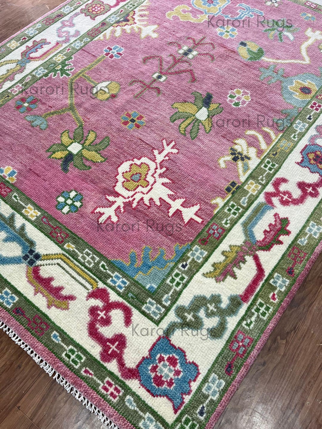 Handknotted Wool Oushak Rug: 8x10 Pink Modern Living Room Decor - Etsy