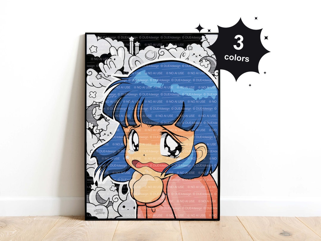 Digital Print nightmare, Scared Anime Girl Wall Art, Anime Girl Crying ...