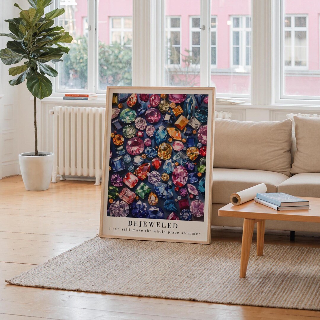 Whole Place Shimmer Poster, Watercolor Diamond & Jewel Print, Gemstones ...