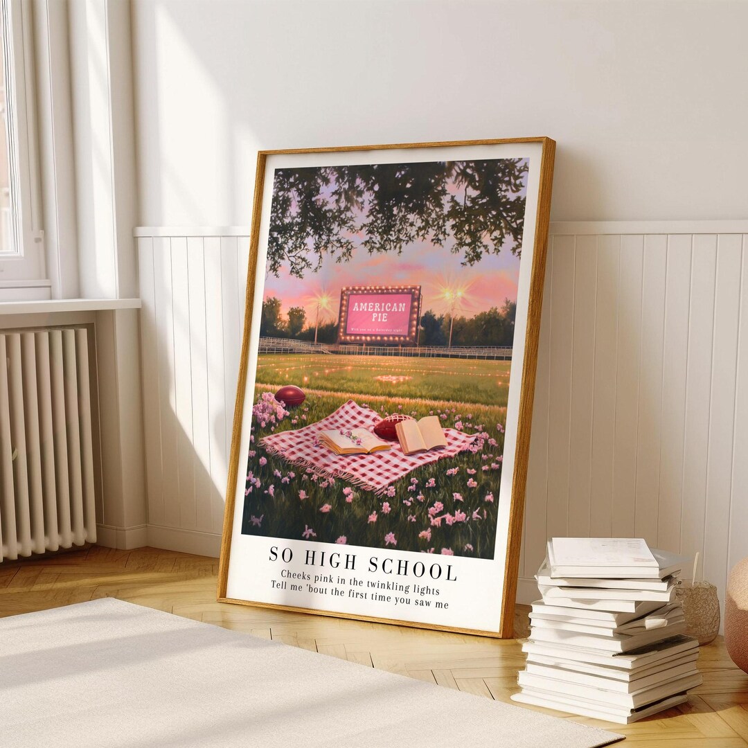 So High School Poster, Watercolor Art, Digital Print, Spring Scene ...