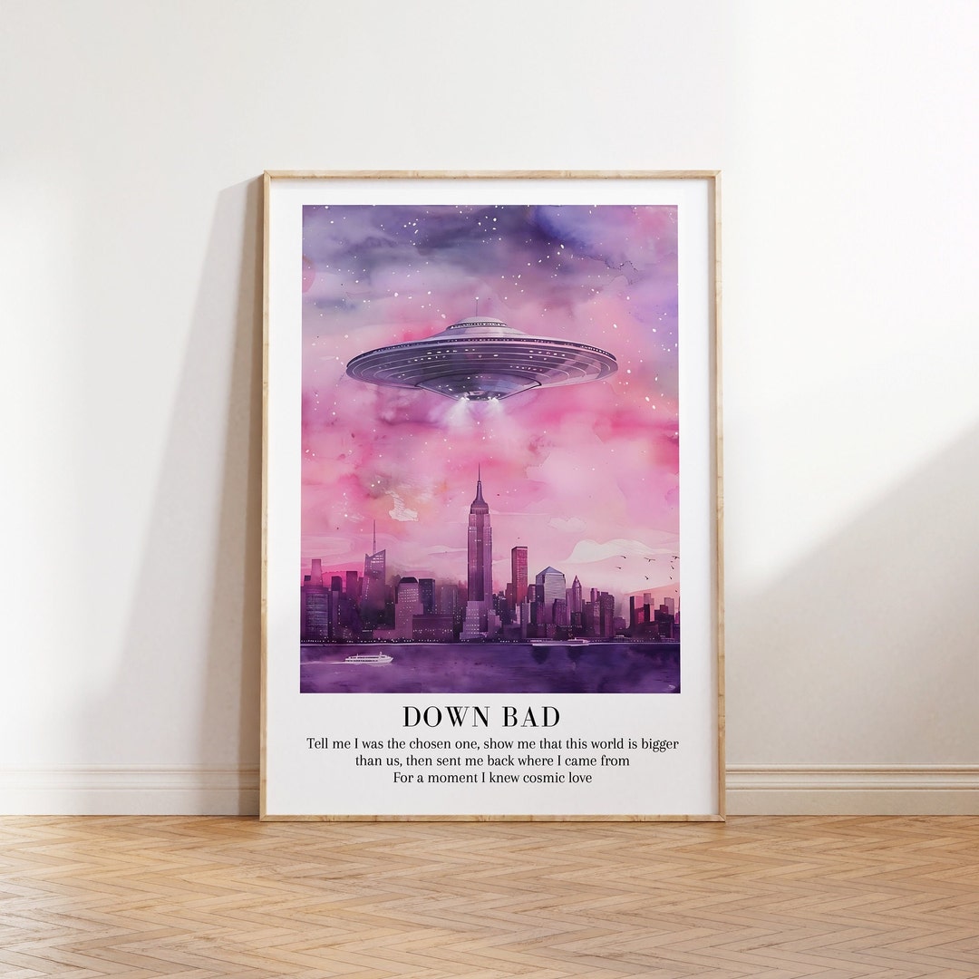 Down Bad, Poster, Watercolor Illustration Print, Digital Download, for ...