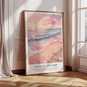 Illicit Affairs Poster, Watercolor Art, Digital Print, Sunset Beach ...