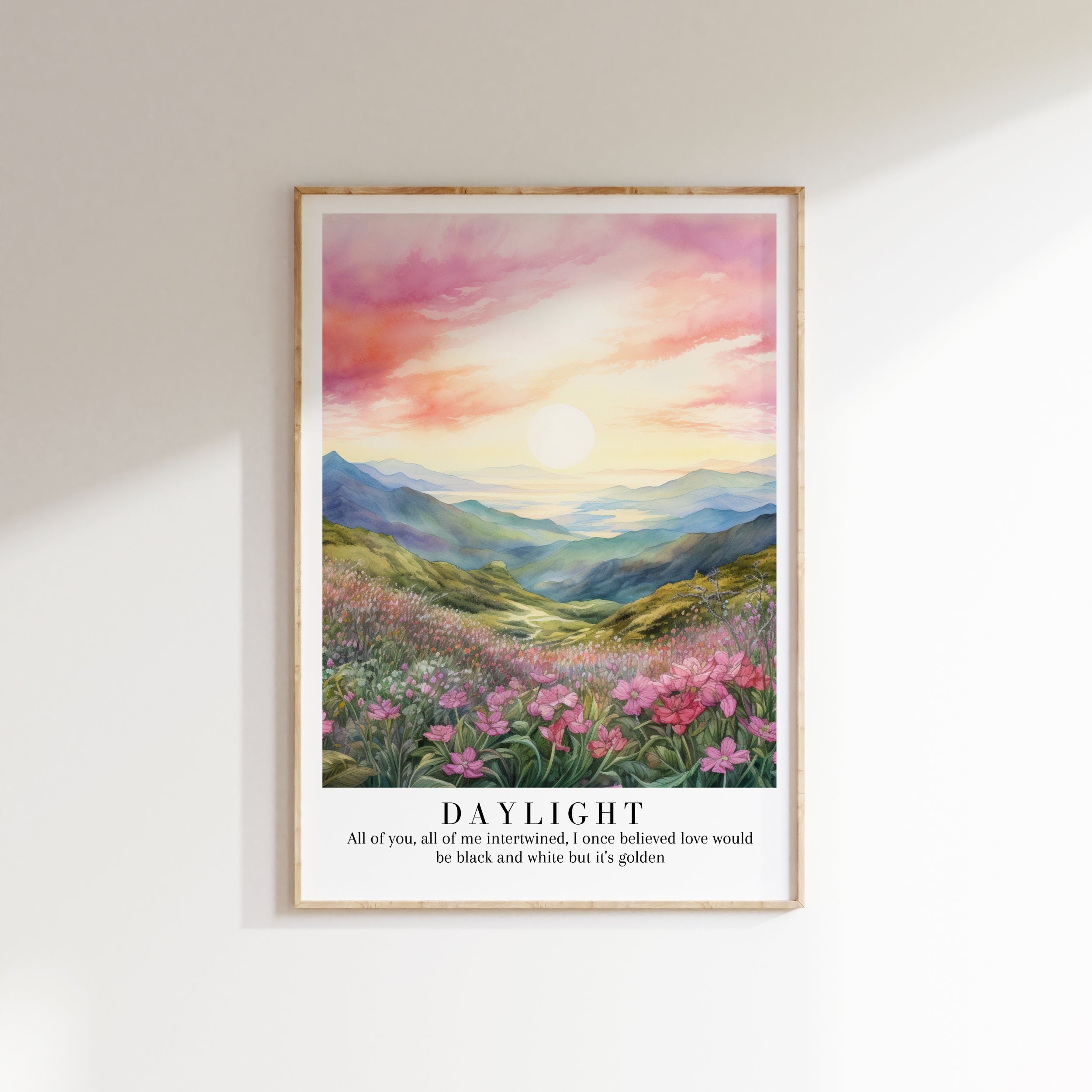 Daylight Poster, Lover Album, Poster, Watercolor Illustration Print ...