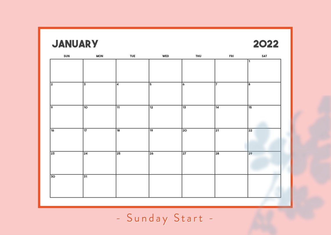 2022-2024 Printable Calendars in A4 or A3, Monday & Sunday Start ...