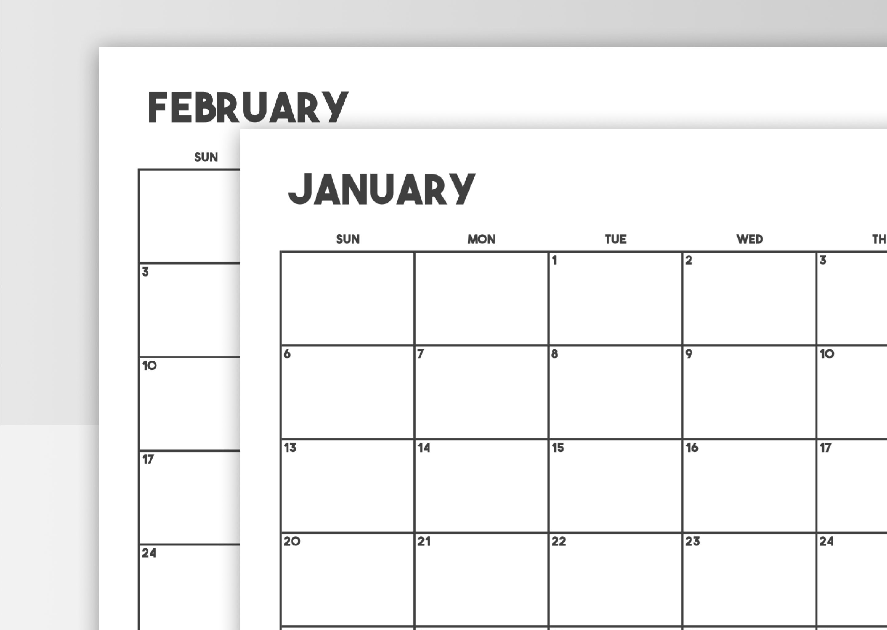 2022-2030 PRINTABLE CALENDARS in A4 or A3, Monthly - Etsy