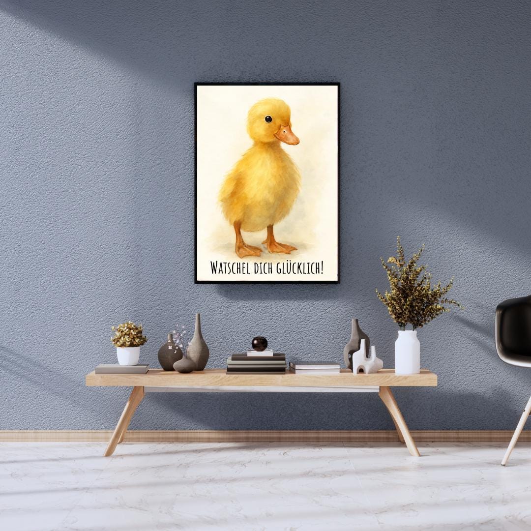 Digital || Cute Duck Watercolor Poster | Digital Download for Kids ...
