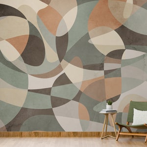Soft-colored Geometric Design Photo Wallpaper Transformative Wall Art ...