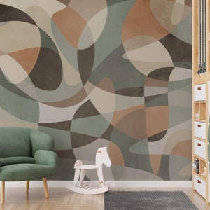 Soft-colored Geometric Design Photo Wallpaper Transformative Wall Art ...