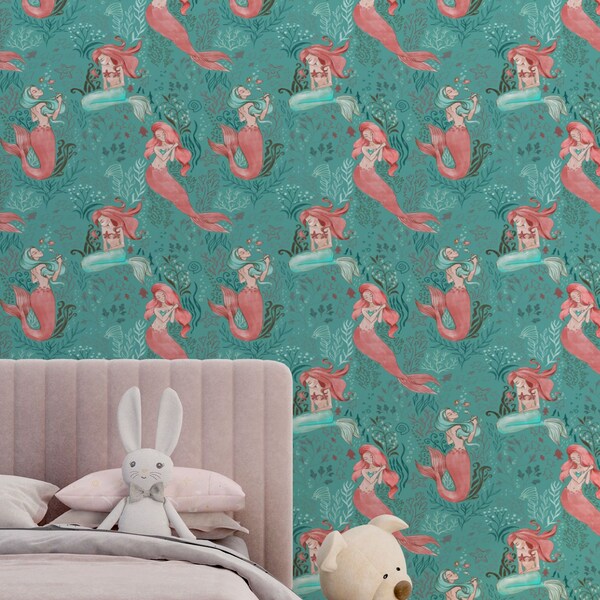 Mermaid Wallpaper - Etsy