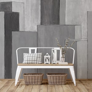 Modern Grey Abstract Watercolor Wallpaper Contemporary Home Accent Chic ...
