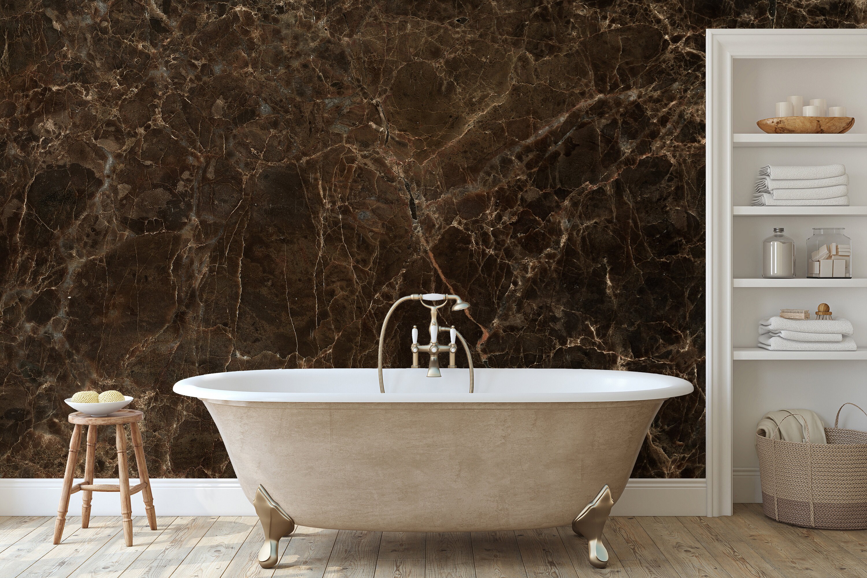 Dark Brown Marble Wall Murals Ideal for Bedrooms, Bathrooms, Kitchens ...