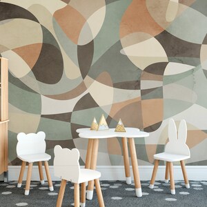Soft-colored Geometric Design Photo Wallpaper Transformative Wall Art ...