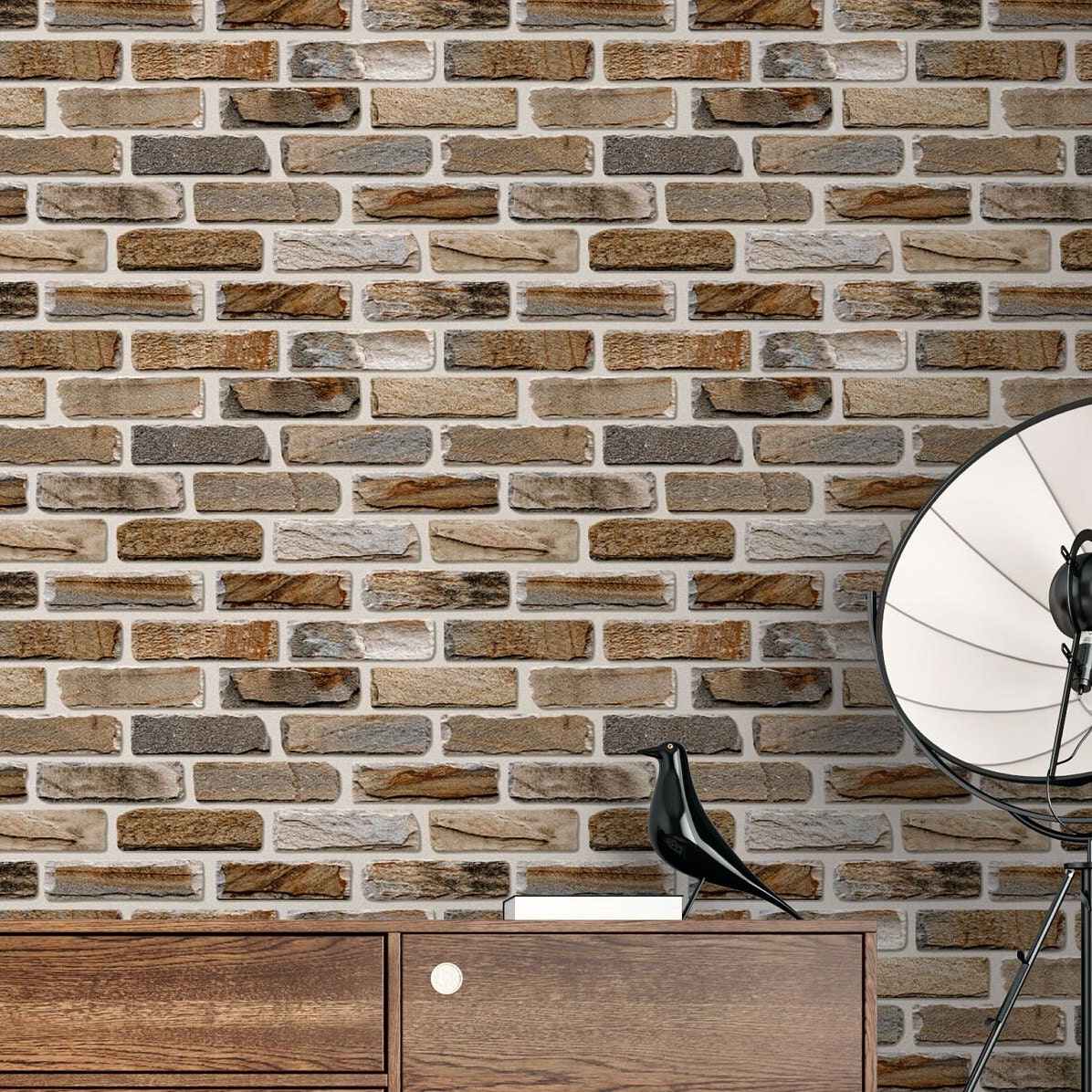 Brick Wallpaper Rolls Removable Peel and Stick Wallpaper Living Room ...
