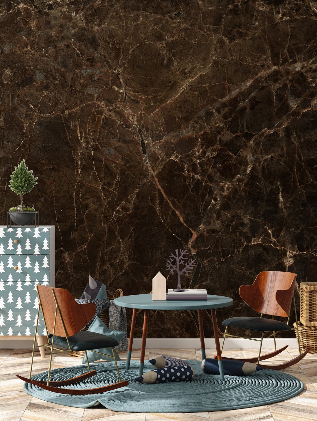 Dark Brown Marble Wall Murals Ideal for Bedrooms, Bathrooms, Kitchens ...