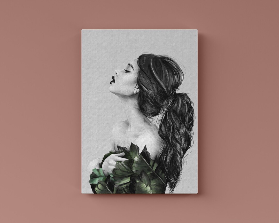 Canvas Art Painting Timeless Beauty: Elegant Black & White Women's ...