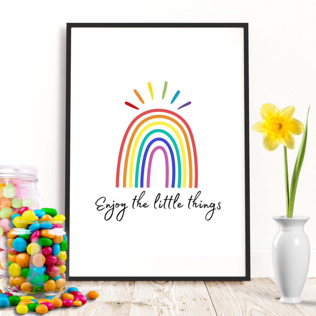 Minimalist Rainbow Print DIGITAL DOWNLOAD Enjoy the Little Things ...