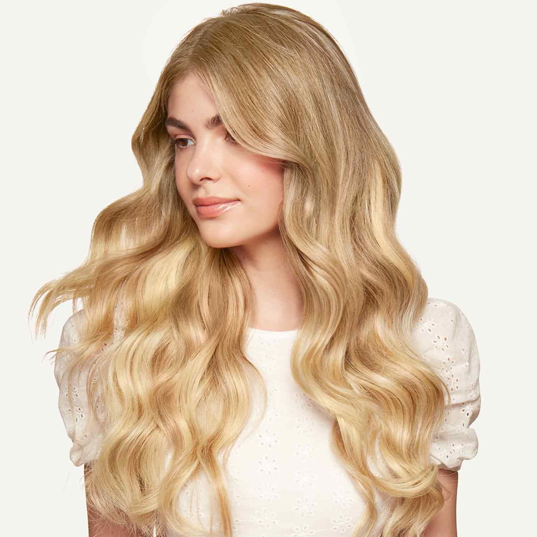 Hair Extensions Real Human Hair Tape in Light Blonde Highlighted Golden ...