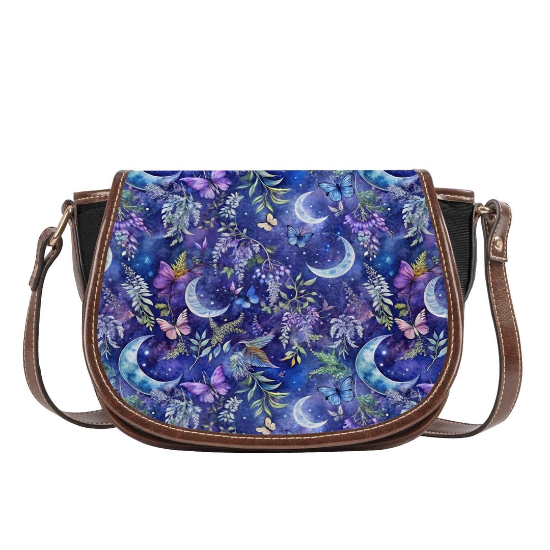 Saddle Bag Purse, Cottagecore Tote Bag, Vegan Leather Bag, Goblincore ...