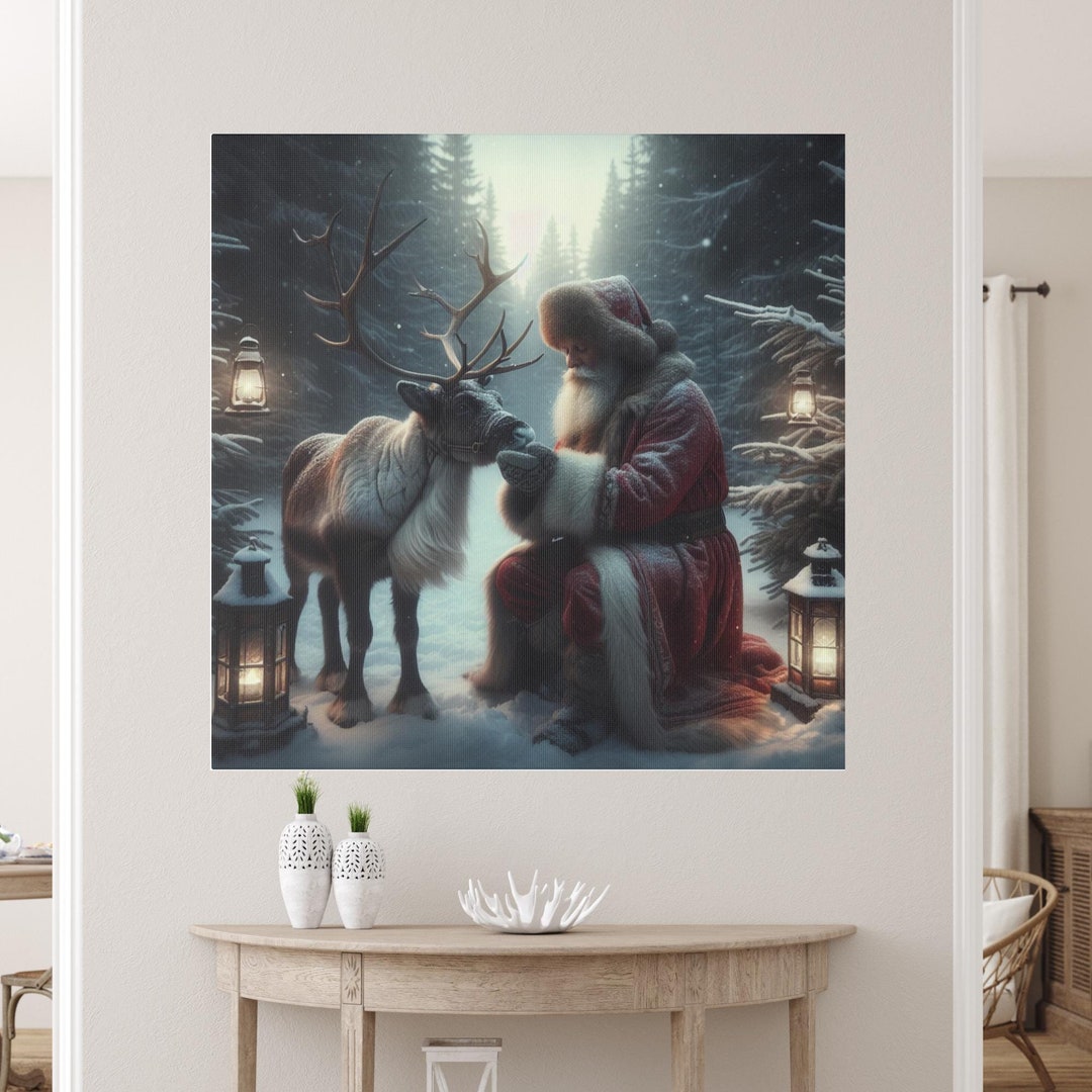 Santa Canvas Wall Art, Christmas Art, Nostalgic Christmas Artwork ...