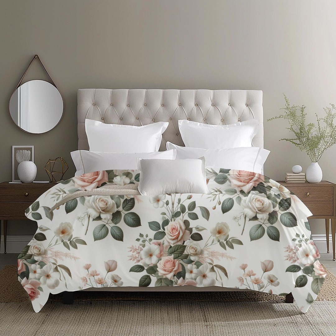 Romantic Floral Duvet Cover, Vintage Inspired Bedroom Decor, Victorian ...