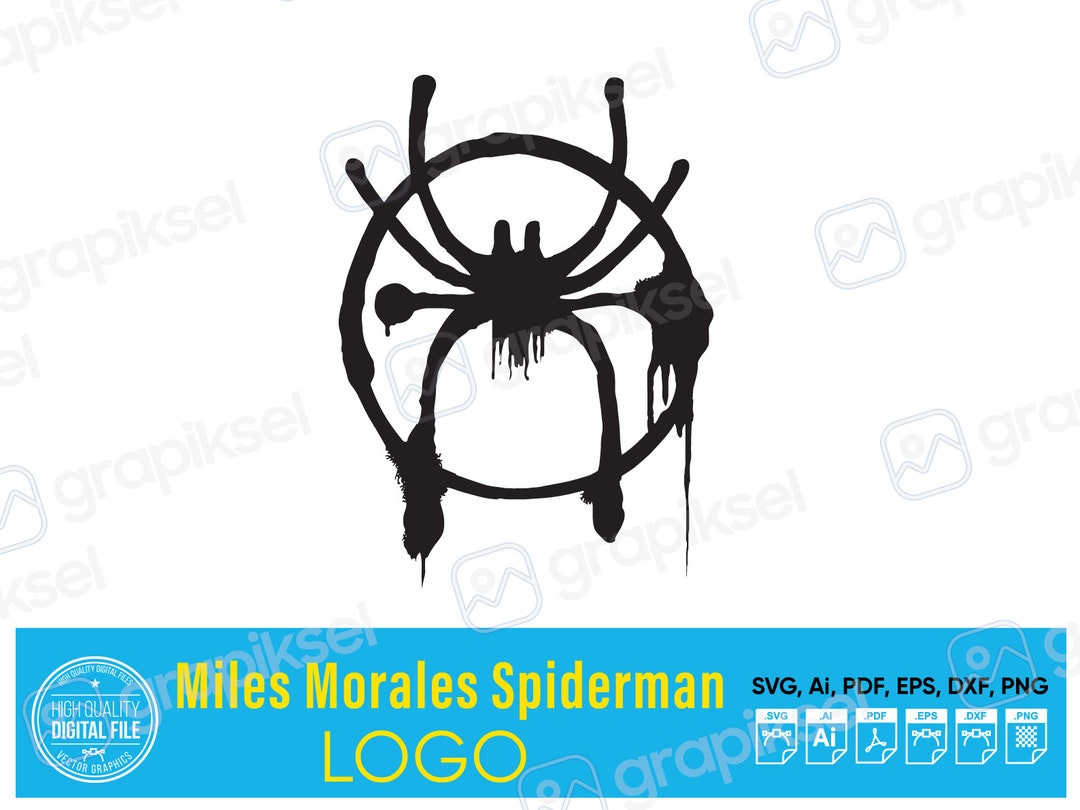 Miles Morales Spider Logo SVG, Pdf, Ai, Eps, Dxf and Png. 2 Different ...