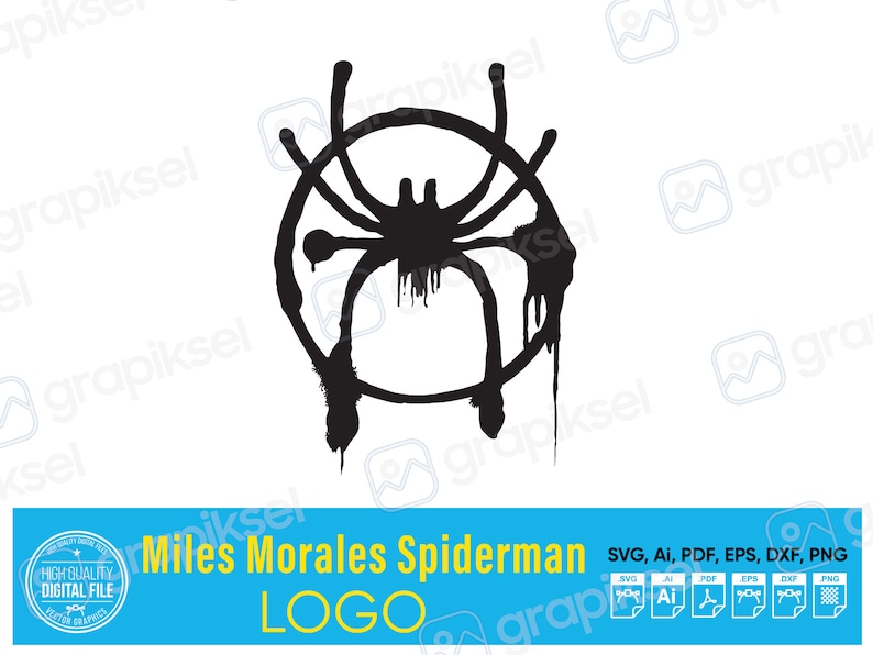 Miles Morales Spider Logo SVG, Pdf, Ai, Eps, Dxf and Png. 2 Different ...