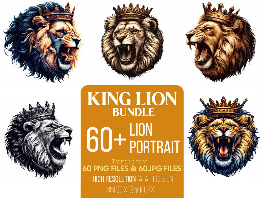 Mega Lion King Bundle PNG Ai Generated Photorealistic King - Etsy