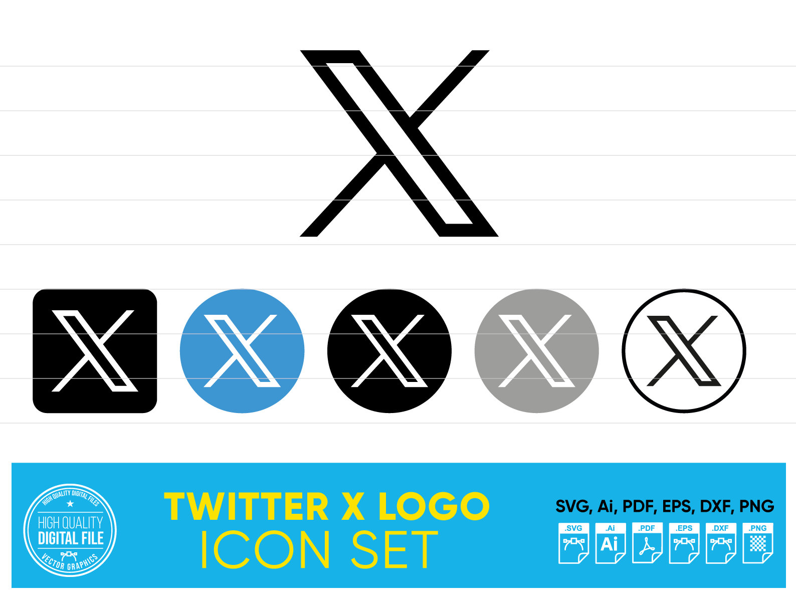 Twitter X Logo Icon SVG File, File for Cricut, for Silhouette, Cut File ...
