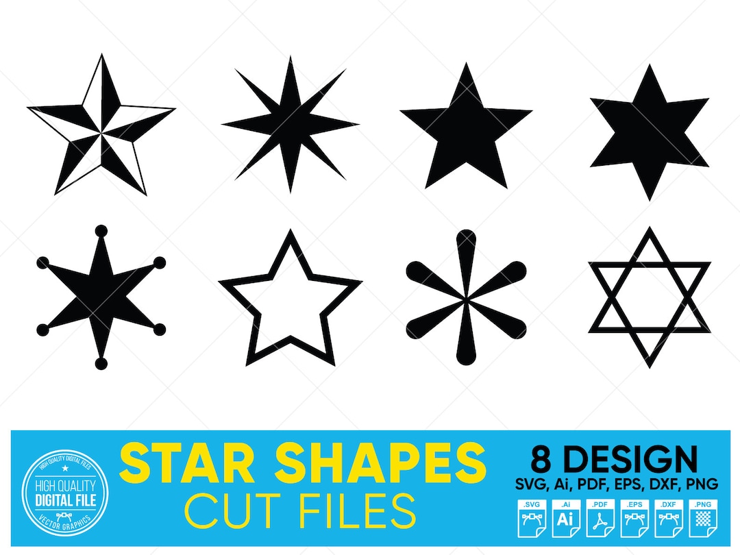8 Stars SVG Files | Star Cut Files | Star Vector Files | Star Vector ...