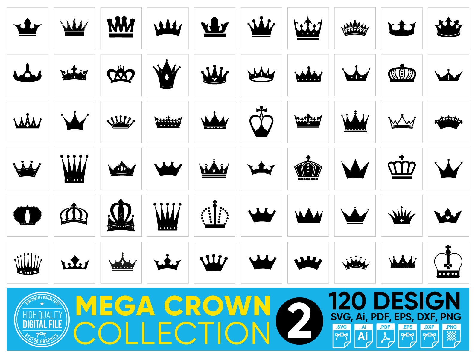 120 Royal Crown SVG File, King Crown SVG, Queen Crown SVG, Princess Svg ...