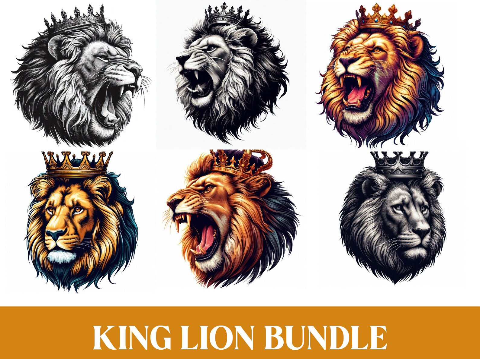 Mega Lion King Bundle PNG Ai Generated Photorealistic King - Etsy