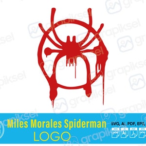 Miles Morales Spider Logo SVG, Pdf, Ai, Eps, Dxf and Png. 2 Different ...