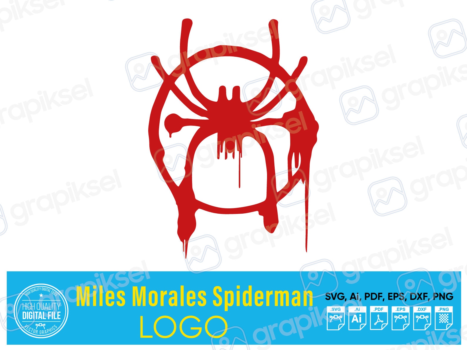 Miles Morales Spider Logo SVG, Pdf, Ai, Eps, Dxf and Png. 2 Different ...