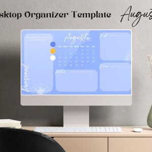 Desktop Wallpaper Organizer Editable Template August 2023 - Etsy