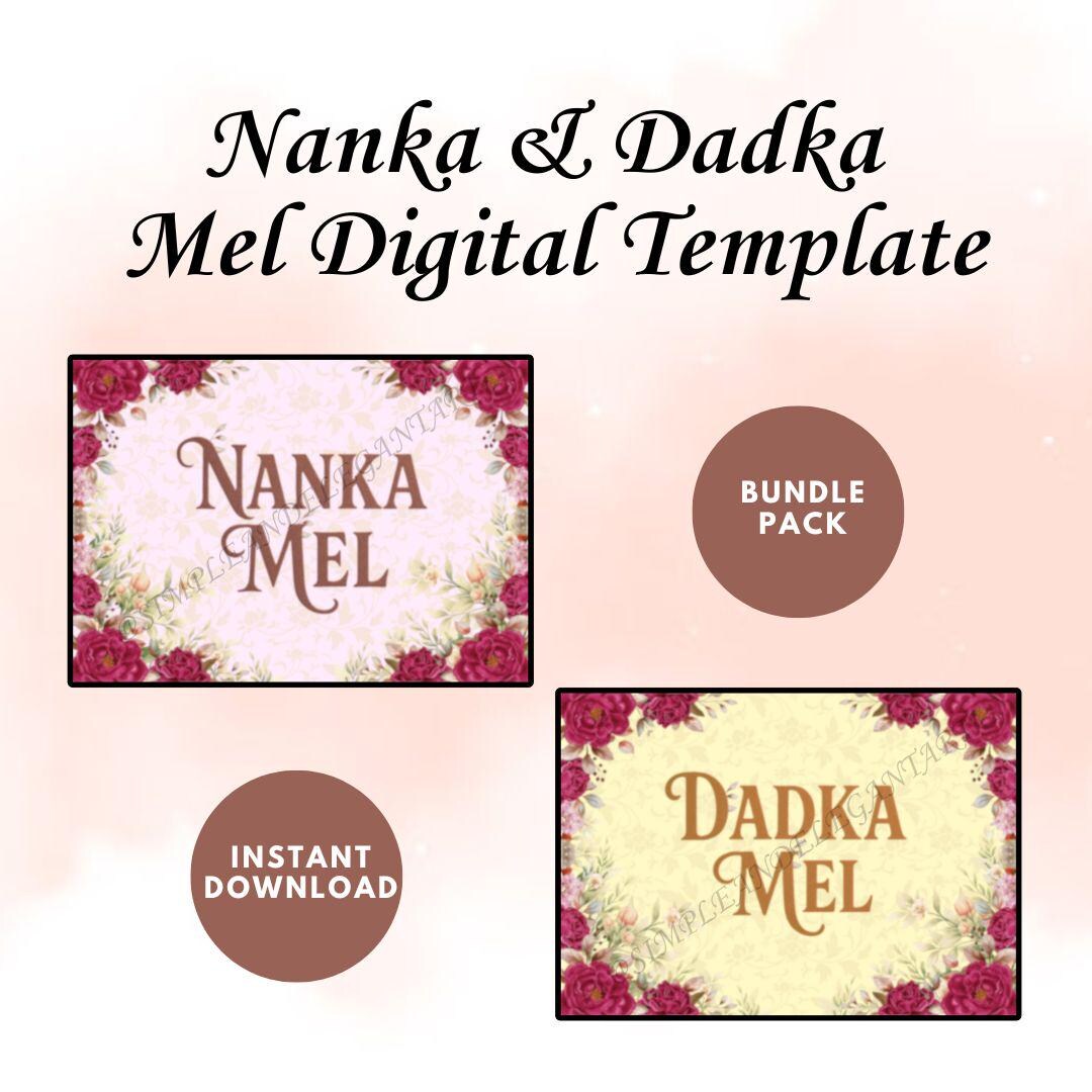 Simple Nanke Dadke Digital Poster Set, Sikh Wedding, Digital Poster ...